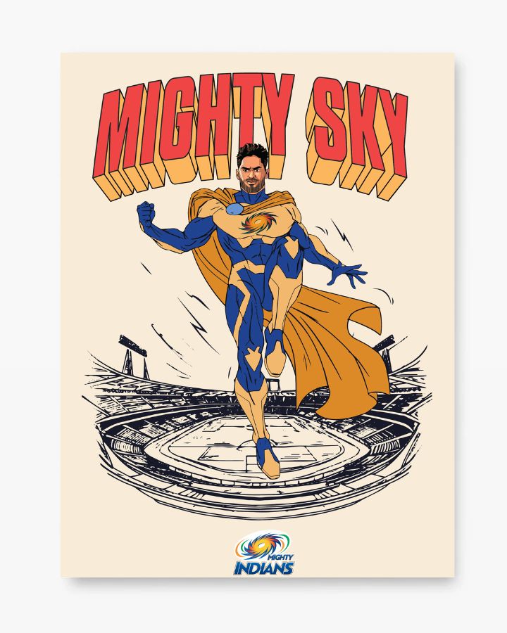 Mighty Sky Poster | Mumbai Indians Cricket Posters – Green Gold Store